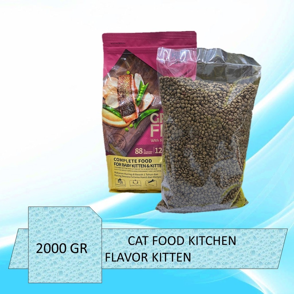 Jual kitchen flavor kitten & baby kitten 2kg repack cat food kitchen ...