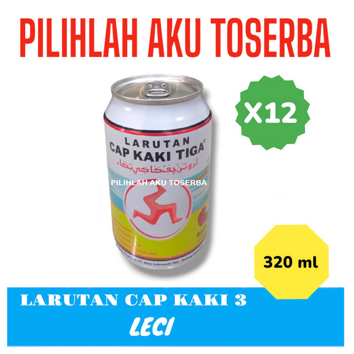 Jual Larutan Penyegar CAP KAKI 3 Rasa LECI KALENG 320 ml - ( HARGA 12 Kaleng ) | Shopee Indonesia