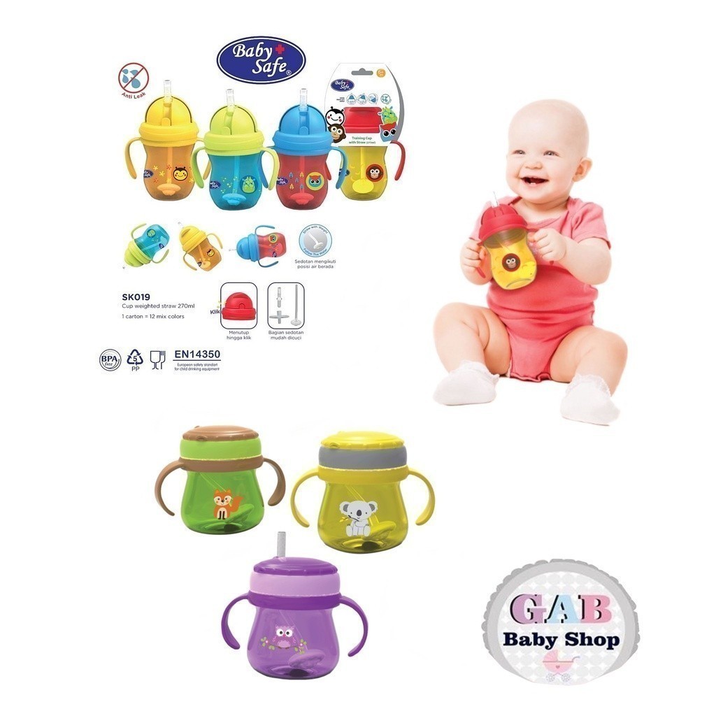 Jual Baby Safe Training Cup Weighted Straw SK019 JP019 Botol Minum | Shopee Indonesia