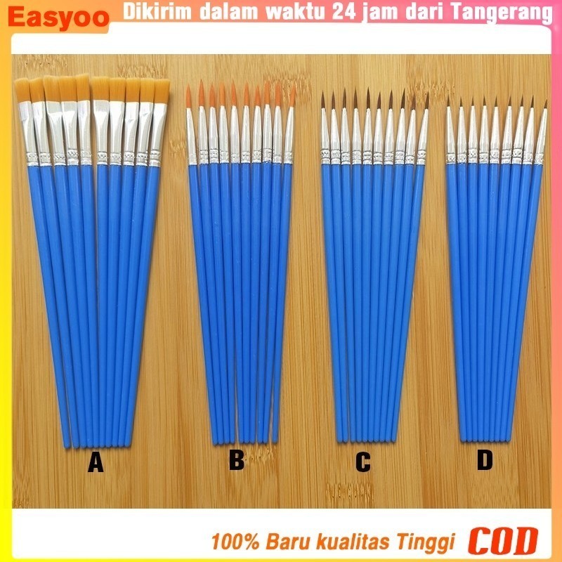 Jual 50Pcs Kuas Cat Air Bulat / Datar Kuas Kecantikan Set Kuas Cat ...