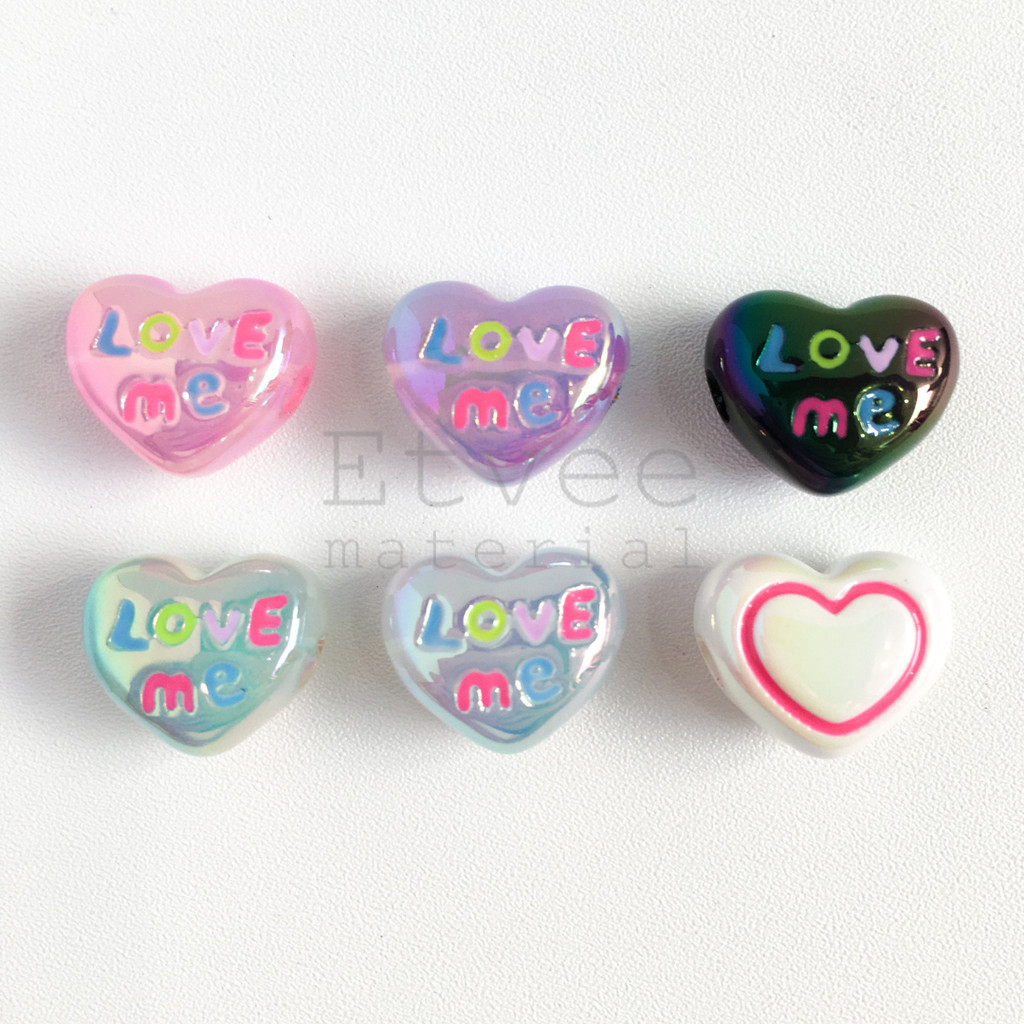 Jual Mote manik UV bead hati gradasi Love Me | Shopee Indonesia