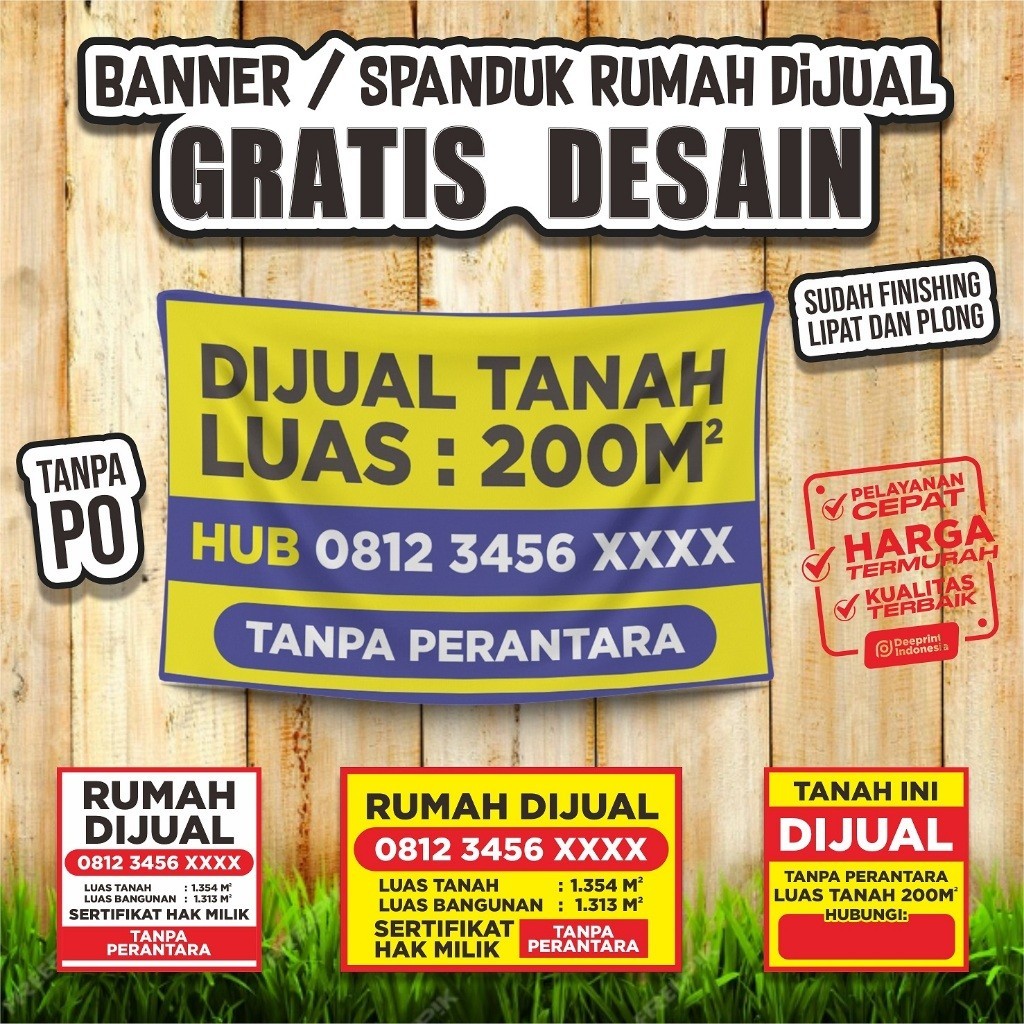 Jual JDM PROJECT - Spanduk Banner Rumah Dijual / Spanduk Rumah ...