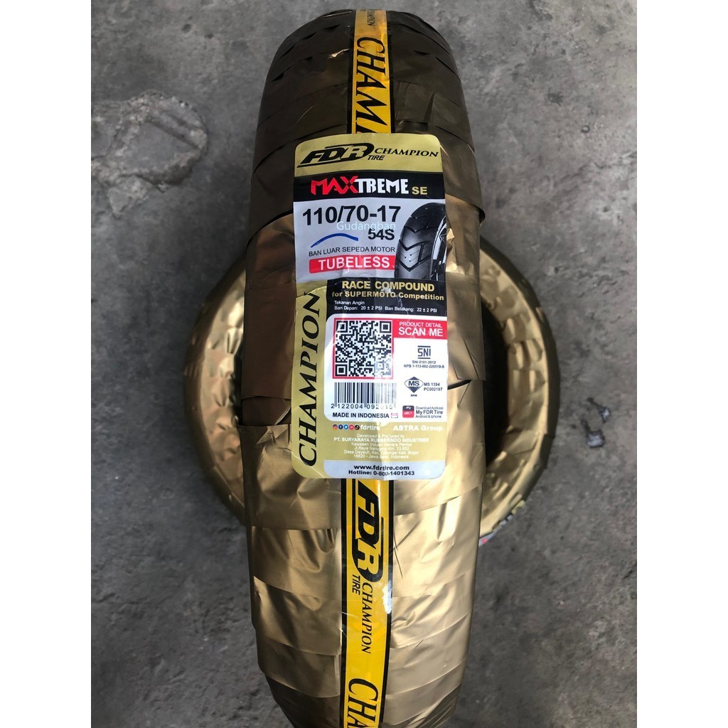 Jual ( SOFT COMPOUND ) FDR CHAMPION TIRE MAXTREME SE 110 70 17 Tubeless ...