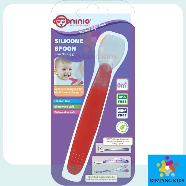 Jual Ninio Full Silicone Spoon (Sendok Full Silikon) Usia 0 bulan ...