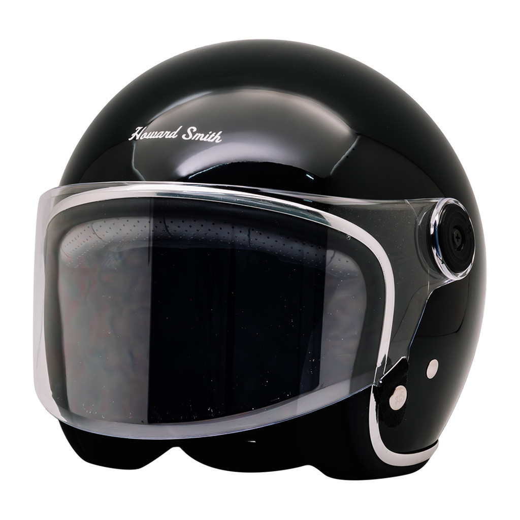 Jual Howard Smith Jetter Retro Helm Half Face - Deep Black | Shopee Indonesia