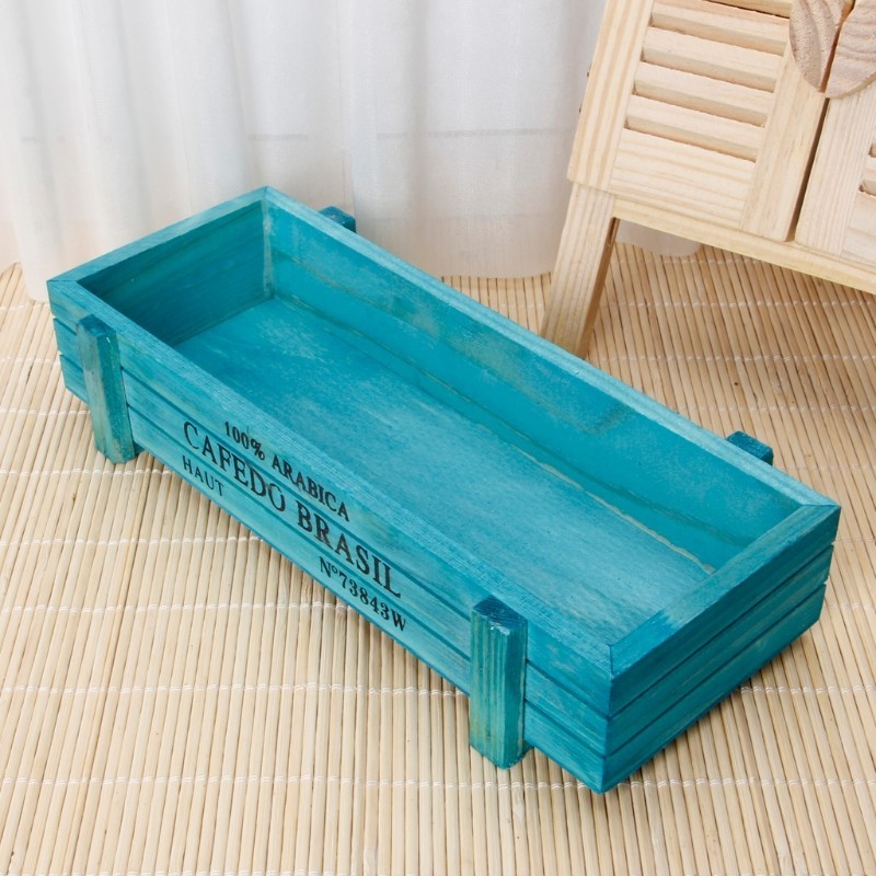 Jual Wooden Plants Container Box Planter Rectangular Flower Pots Flower ...