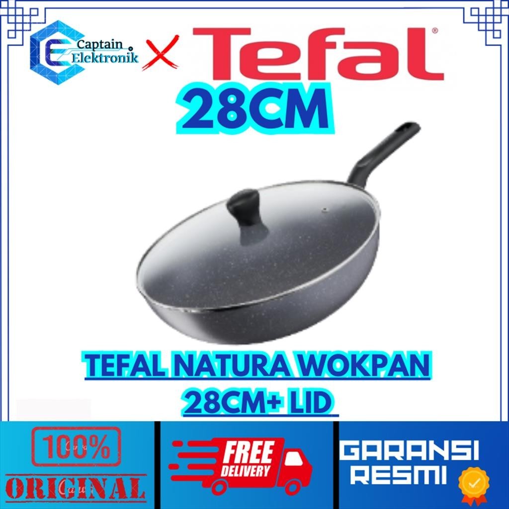 Jual Tefal Natura Wokpan 28cm lid Panci Wajan Anti Lengket B2269295 | Shopee Indonesia