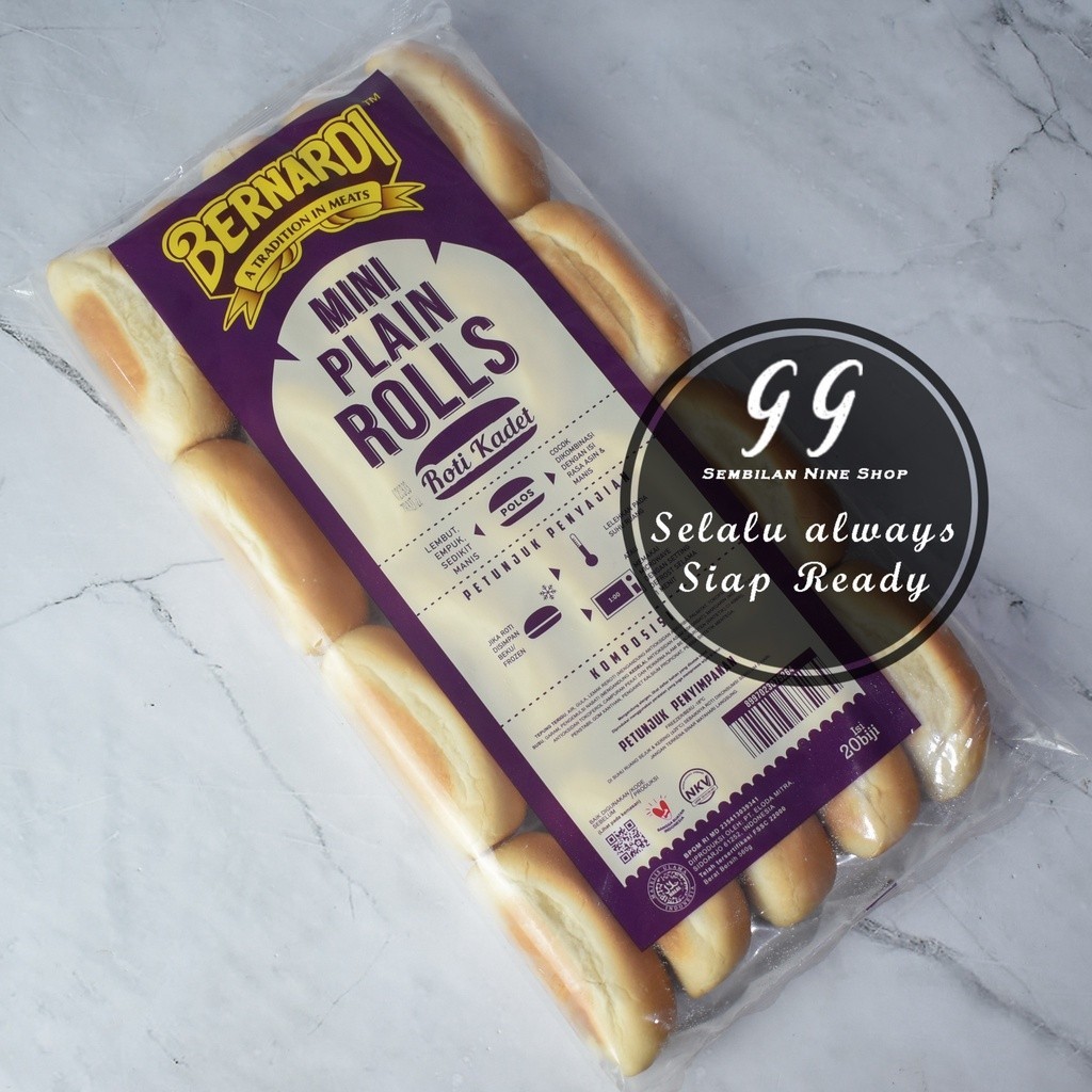 Jual BERNARDI Roti HOTDOG MINI Plain Rolls 20 PCS Hot Dog Bun Bread ...