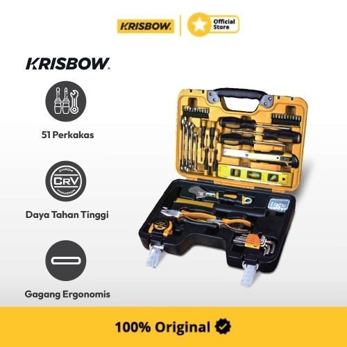 Jual Krisbow Mechanic Toolkit Perkakas Mekanik Lrtkm51 Set 51 Pcs ...