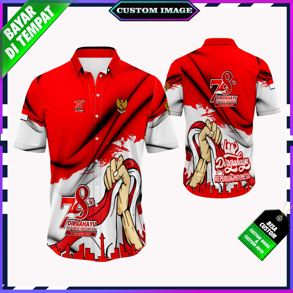 Jual Jual Kaos Baju 17 Agustus HUT RI Ke 78 Dirgahayu 2023 Bendera Indonesia baju Kemeja kaos ...