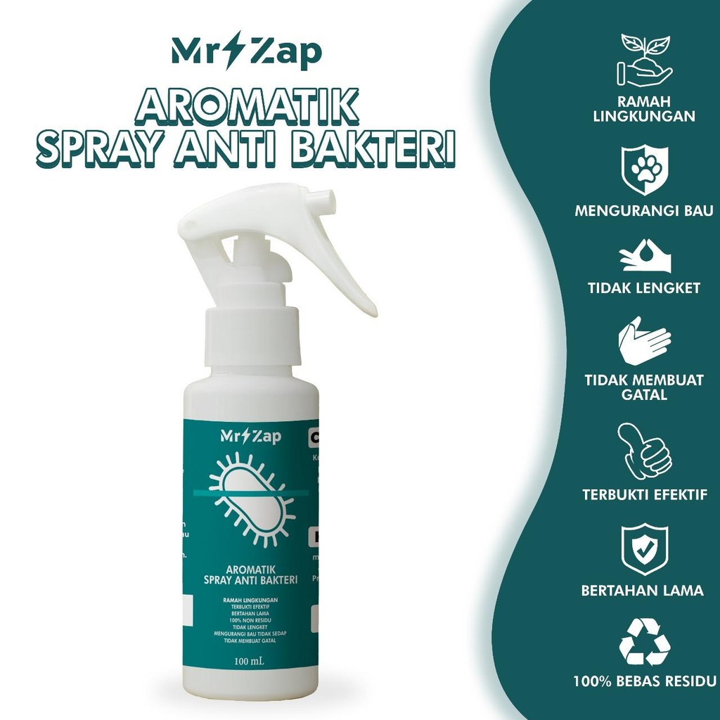 Jual Mr Zap Aromatik Spray Anti Bakteri Efektif 100ml | Shopee Indonesia