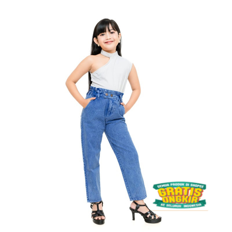 Jual A.T.J - poppy boyfriends kids celana boyfriend jeans anak anak usia 7 sampai 12 tahun/ sage ...