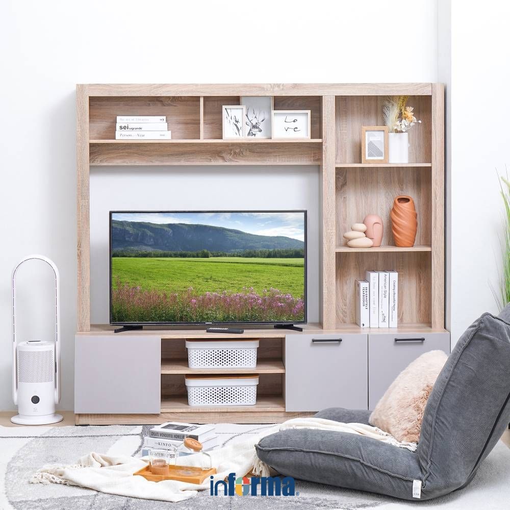 Jual Informa Hampshire Set Lemari Tv - Cokelat Oak Entertainment Centre ...