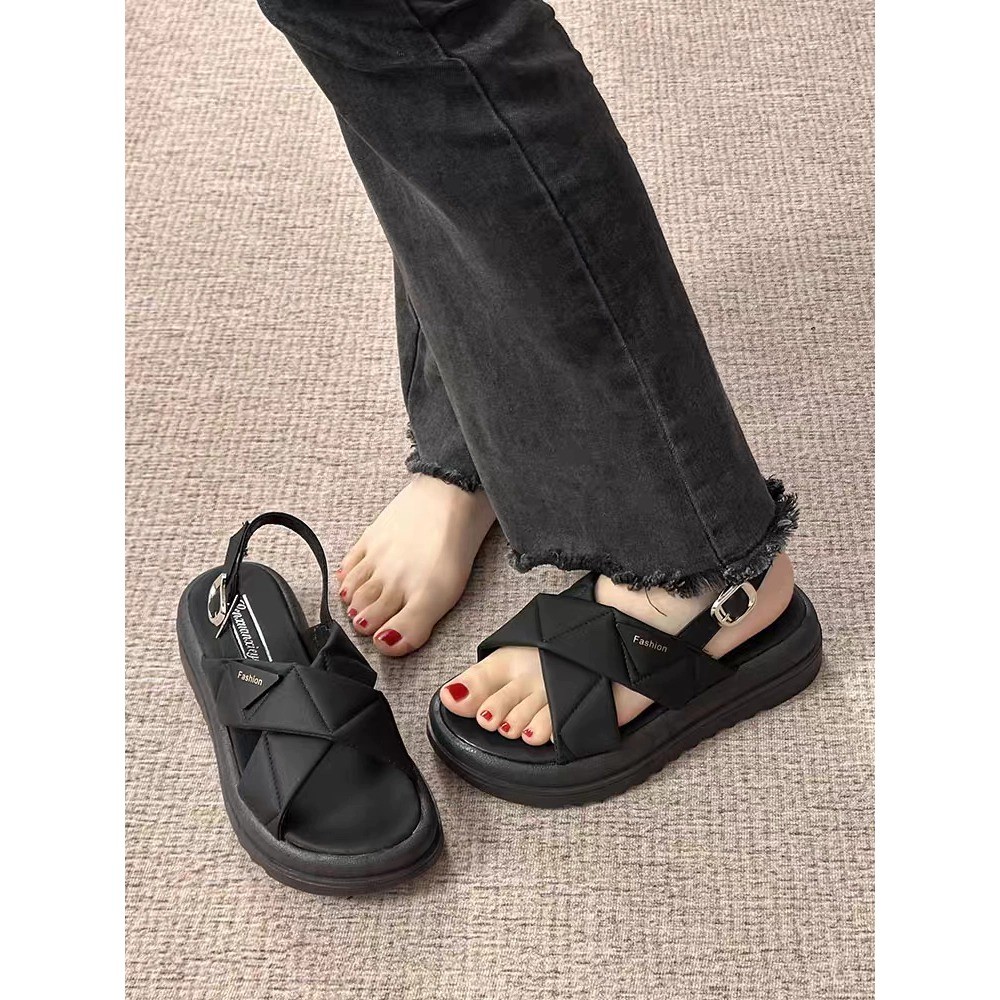 Jual Sepatu Sandal Wanita Sendal Jelly Korea Model Silang Wedges Wanita ...