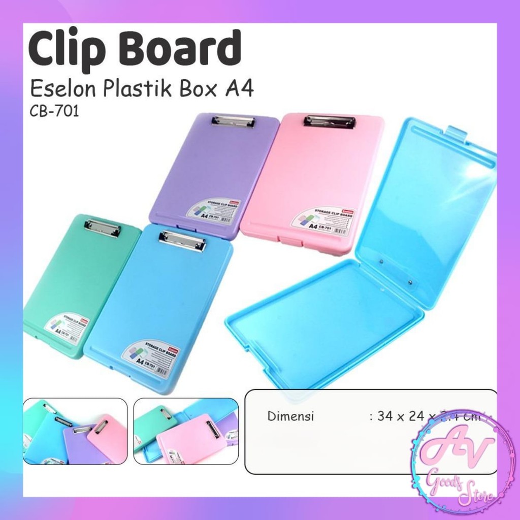 Jual Clipboard Plastik BOX Pastel A4 / Clipboard Storage 2in1 / Papan ...