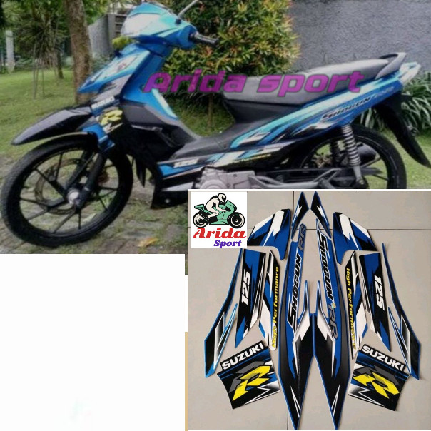 Jual Striping Sticker suzuki shogun rr 125 2008 hitam biru list body ...