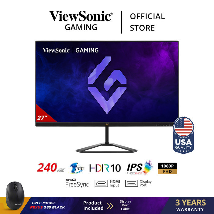 Jual Monitor Gaming LED ViewSonic VX2779A-HD-PRO 27" FHD IPS 240Hz 1ms HDR10 | Shopee Indonesia