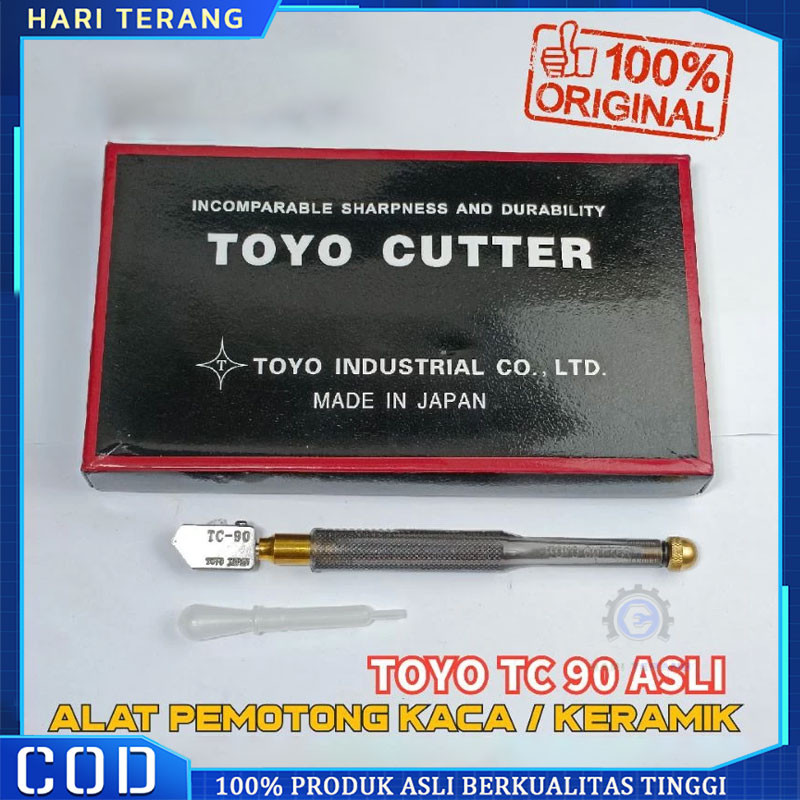 Jual alat pemotong kaca toyo TC 90 alat potong kaca asli pisau potong ...