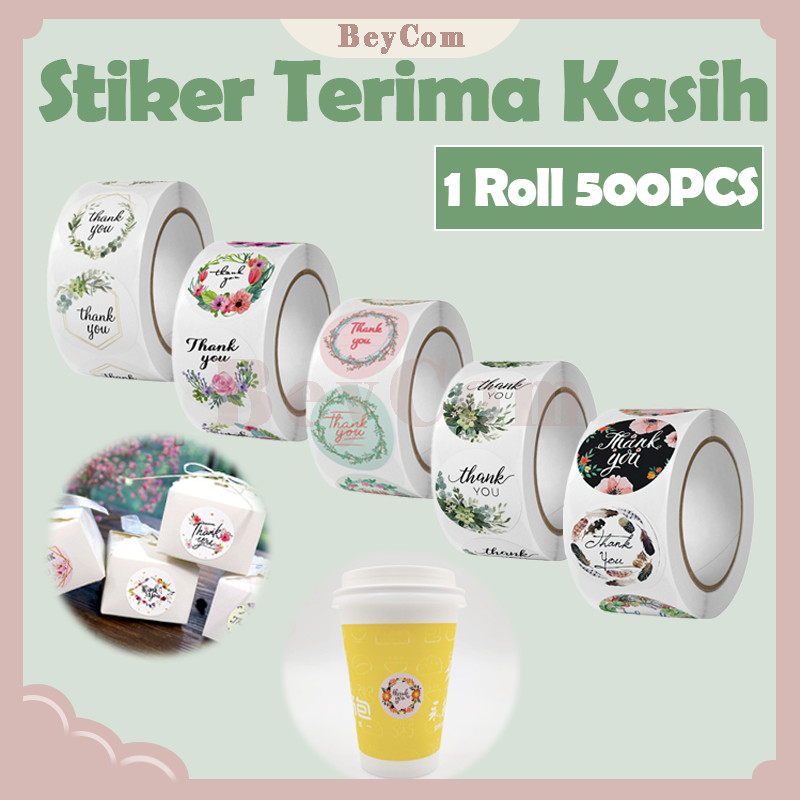 Jual Sticker Thankyou 1 Roll 500PCS/Sticker Amplop/Sticker Thank You ...