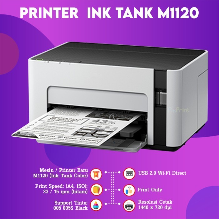 Jual Epson Printer Mono M1100 M1120 Printer Infus Pabrik Garansi Resmi ...