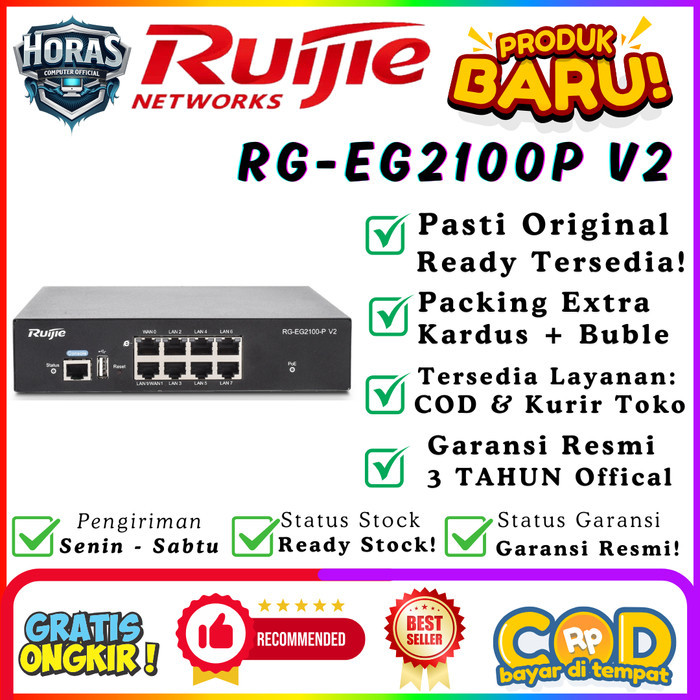 Jual Ruijie RG-EG2100-P V2 8 Port Gigabit WAN PoE+ Unified Security ...