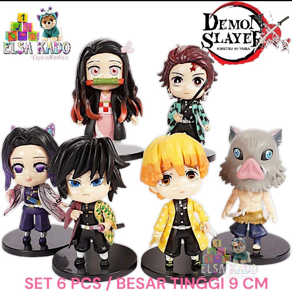 Jual Action Figure Demon Slayer Chibi Set 6 Pcs Tinggi 9cm Kimetsu No ...
