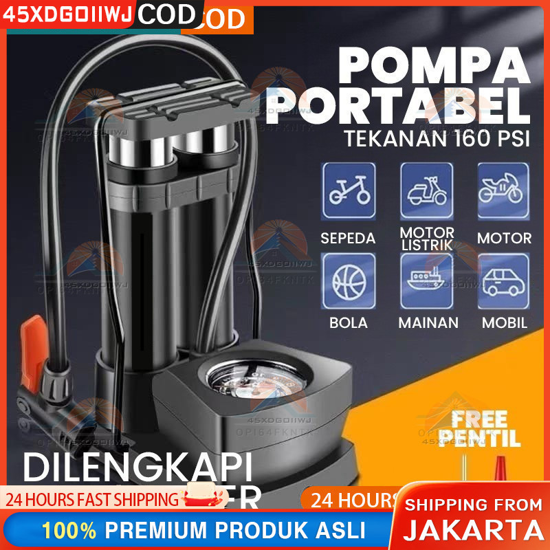 Jual Pompa Angin Injak Portable Darurat Foot Pump 160 PSI Kompa Angin ...