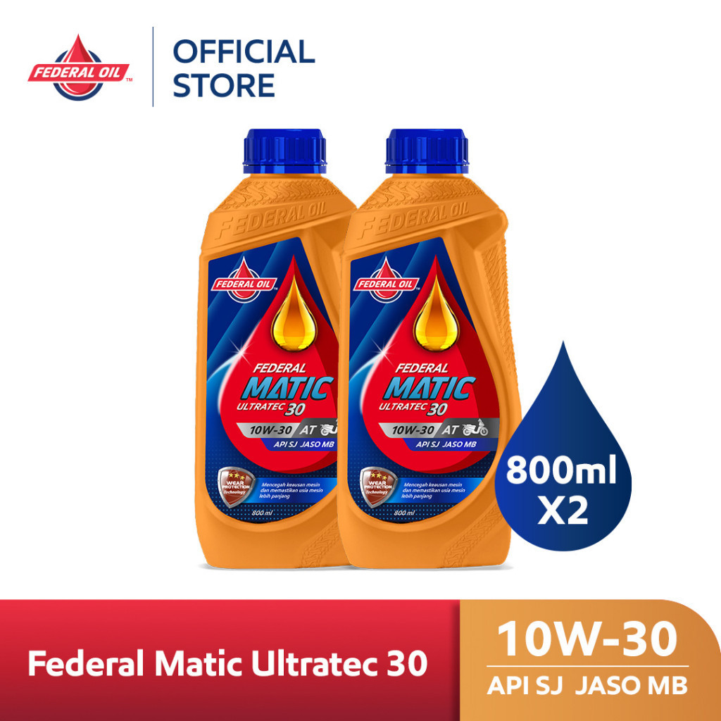 Jual FEDERAL OIL Matic Ultratec 30 10W-30 800ml - Oli Motor Matic (2 ...