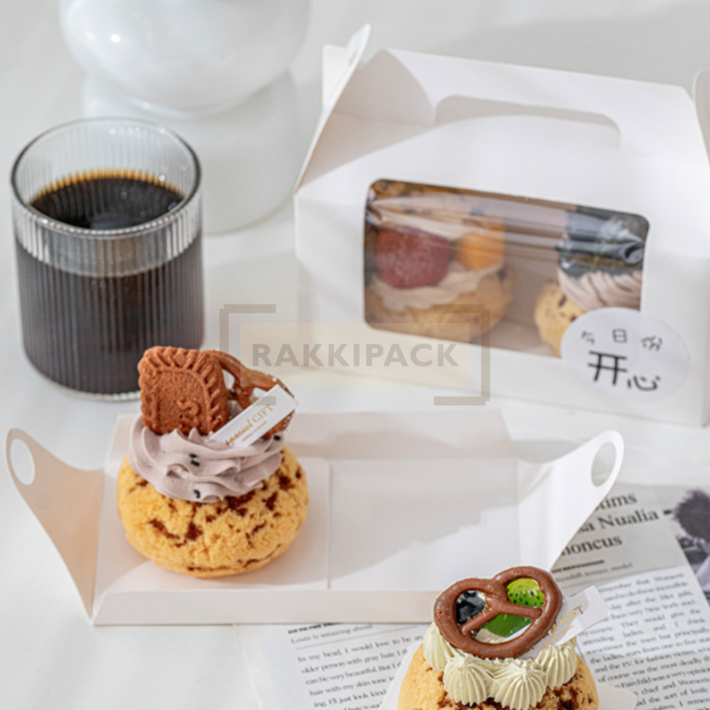 Jual Gable box window jendela mika karton putih wadah cake | Shopee ...