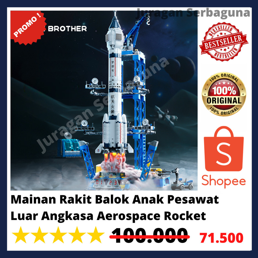 Jual Mainan Rakit Balok Anak Pesawat Luar Angkasa Aerospace Rocket 458 ...