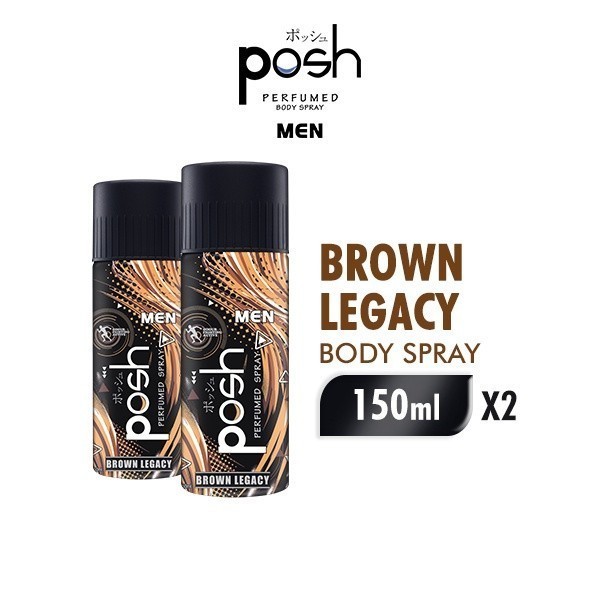 Jual Posh Spray Cologne Men Brown Legacy Botol 150 ml x2 | Shopee Indonesia