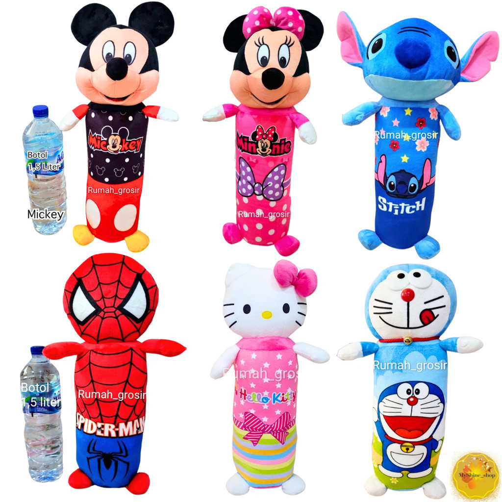 Jual Guling Boneka Hello Kitty Miki Mouse Mini Mouse Doraemon Spiderman ...