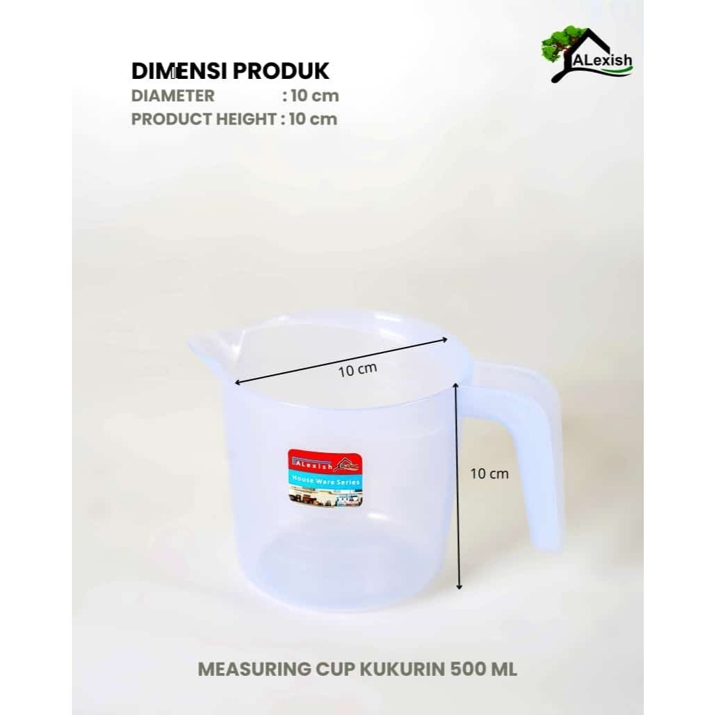 Jual Gelas Takar 500 Ml Takaran Plastik Gelas Ukur Bening Transparan ...