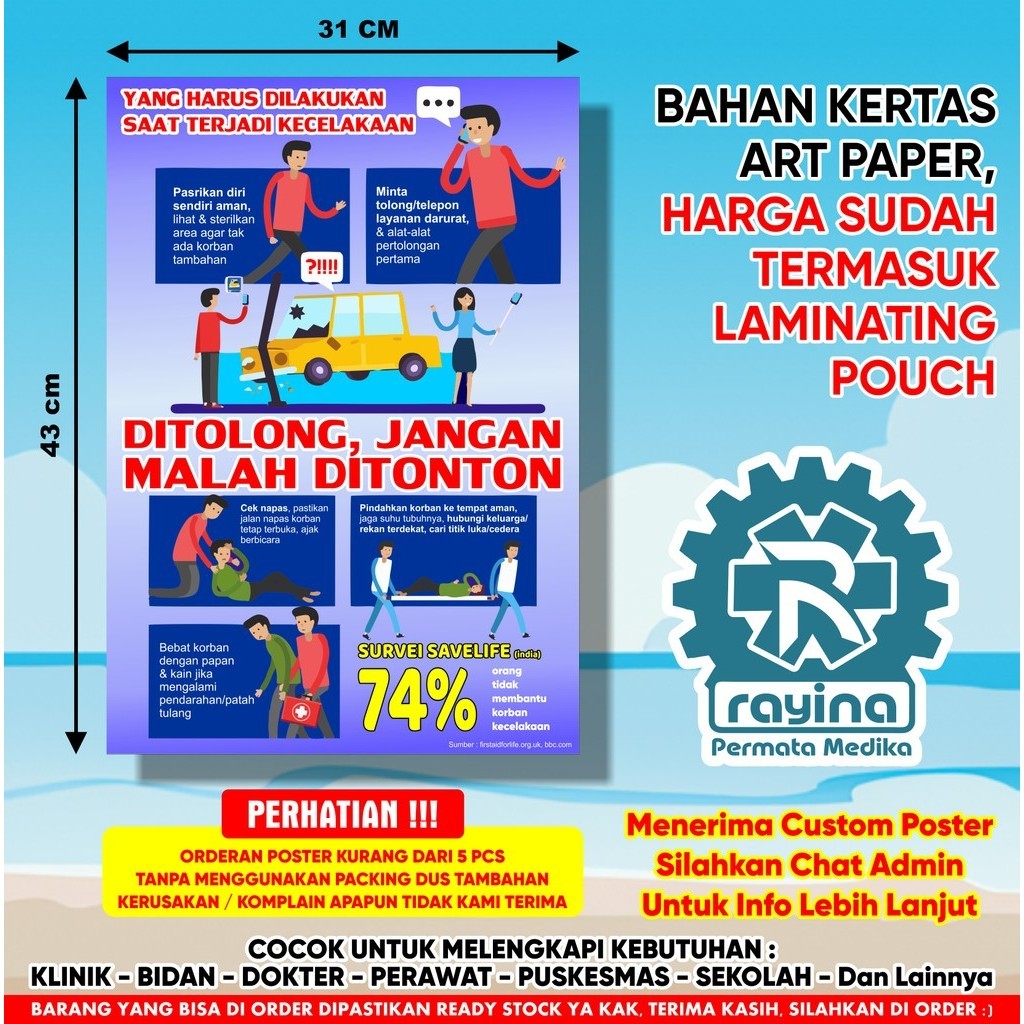 Jual Poster Pertolongan Pertama pada Kecelakaan | Shopee Indonesia