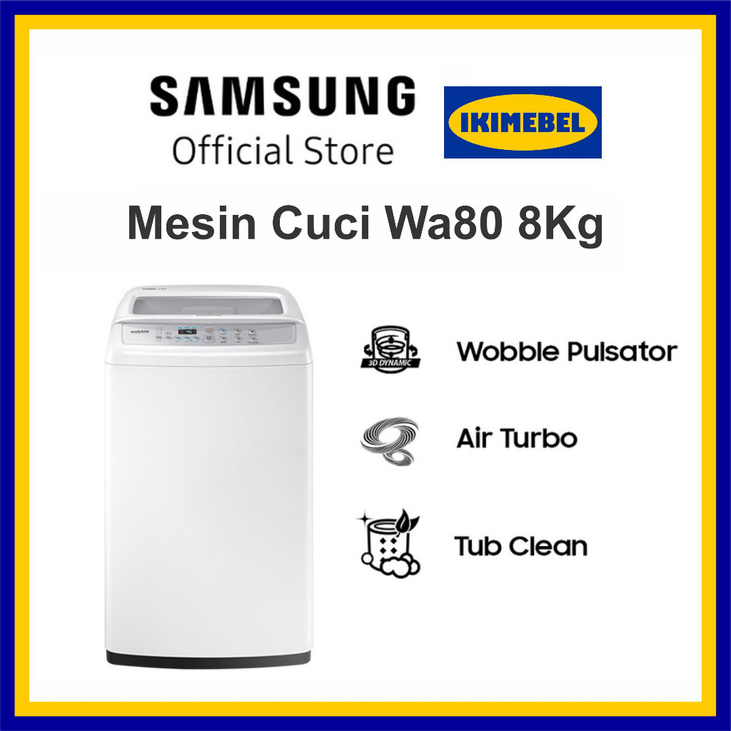Jual MESIN CUCI SAMSUNG WA-80H4000 8KG GARASNSI RESMI | Shopee Indonesia