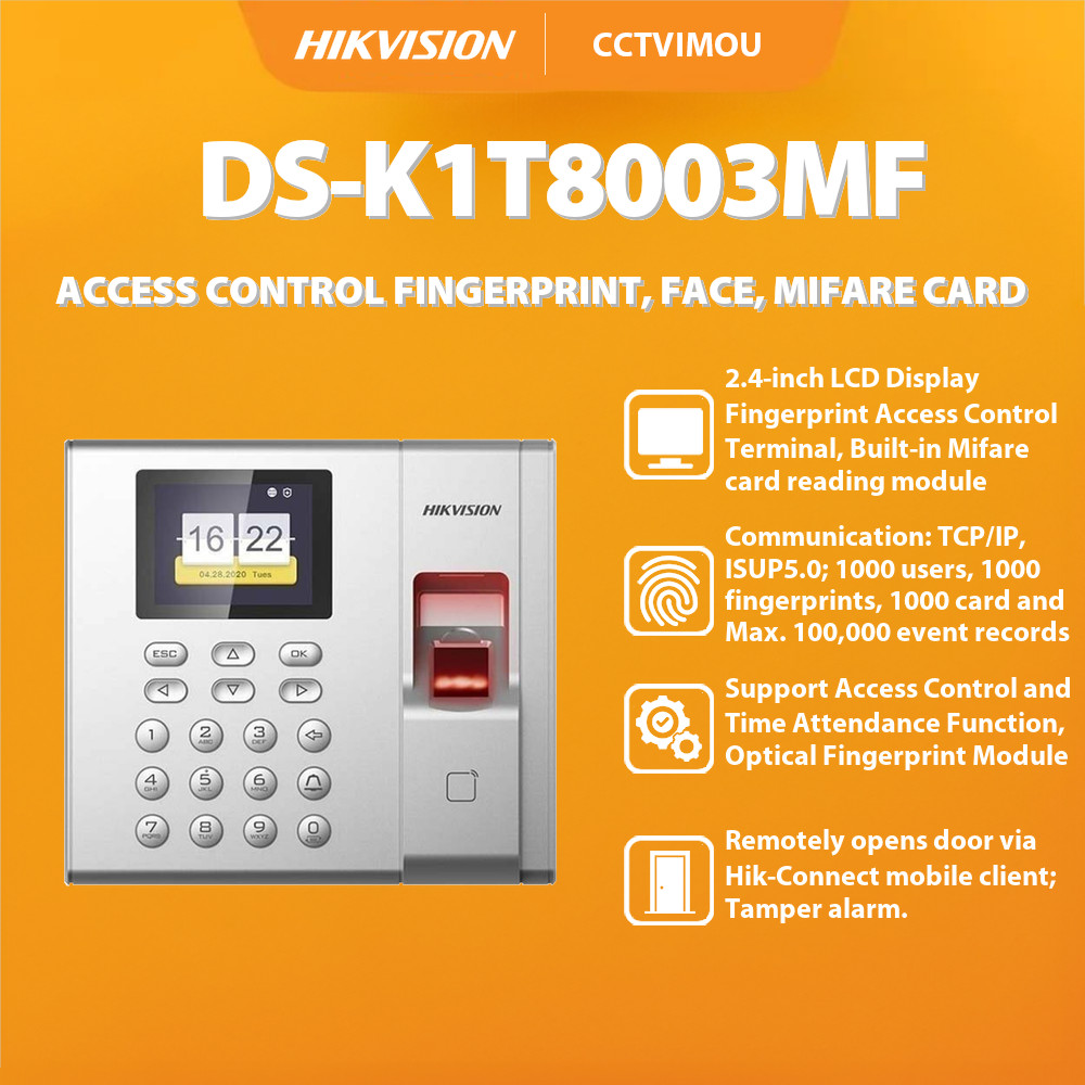 Jual HIKVISION DS-K1T8003MF ACCESS CONTROL FINGERPRINT, FACE, MIFARE ...