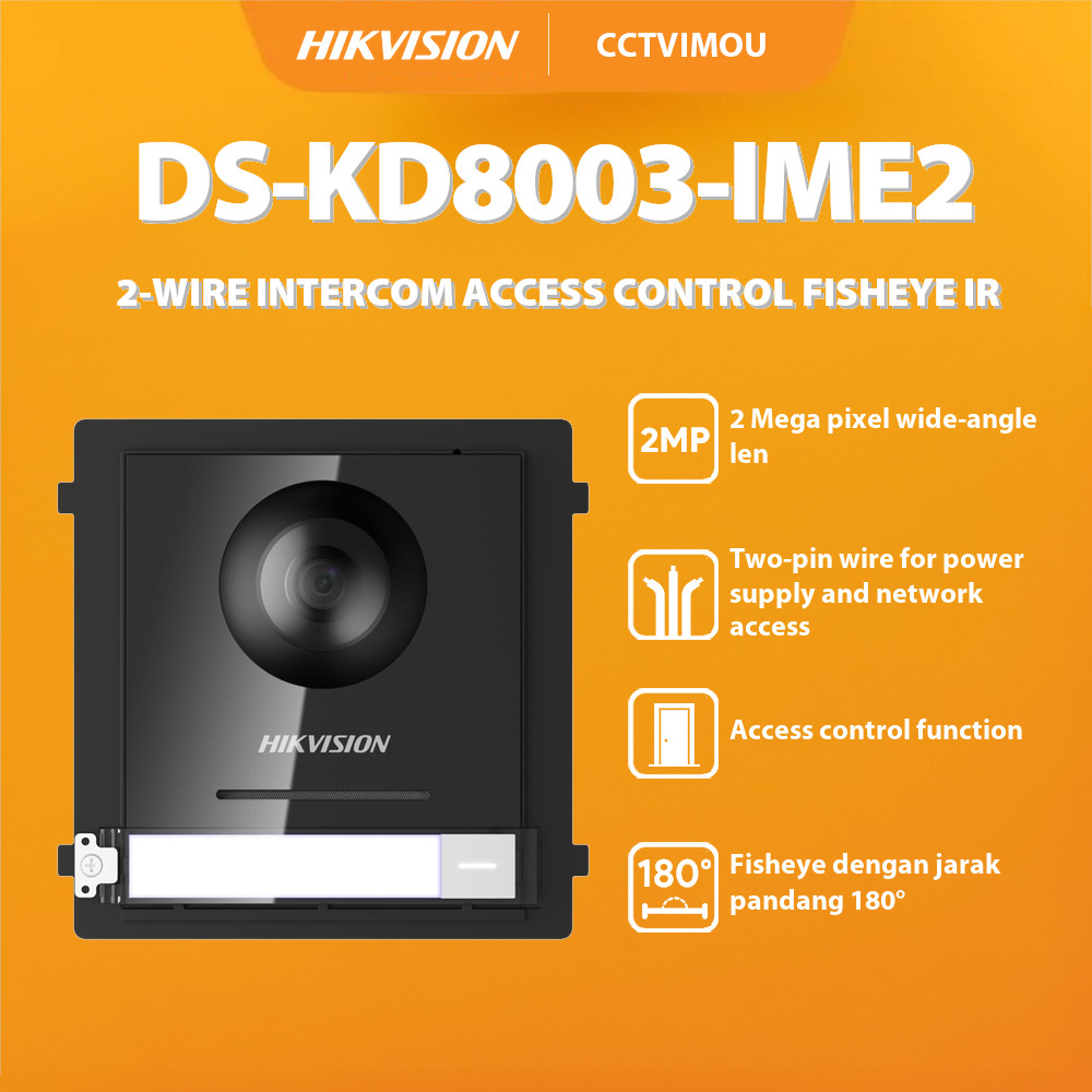 Jual HIKVISION DS-KD8003-IME2 2-WIRE INTERCOM ACCESS CONTROL FISHEYE IR ...