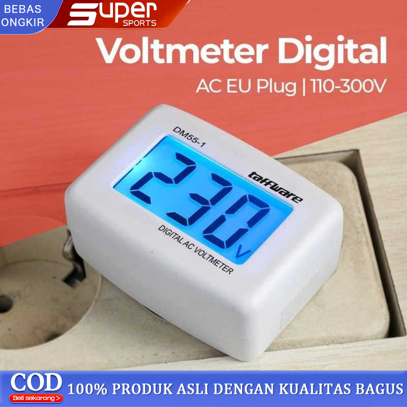Jual AC Digital Voltmeter EU Plug 110-300V/Penguji Tegangan/Voltmeter ...