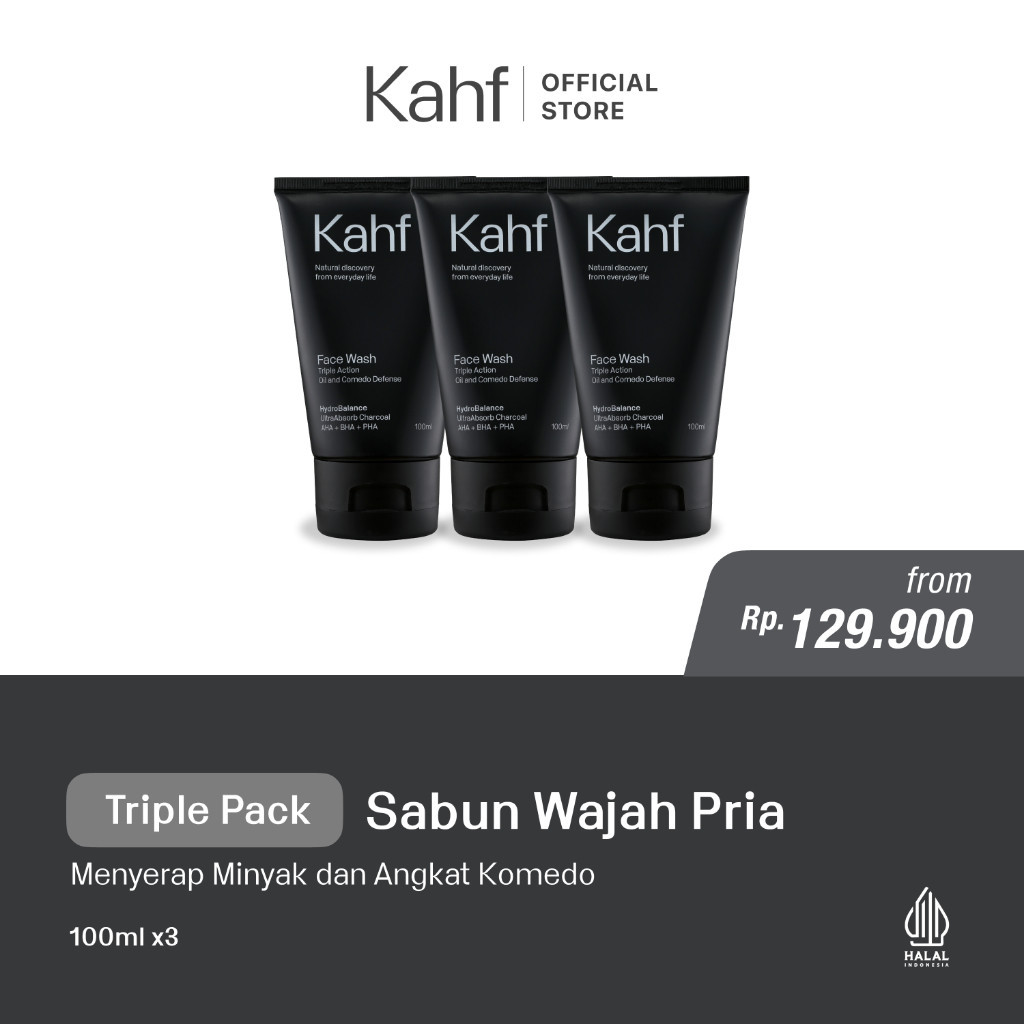 Jual Kahf Triple Action Oil and Comedo Defense Face Wash 100 ml Triple ...