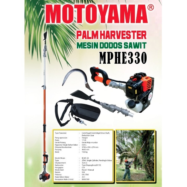 Jual MOTOYAMA MESIN DODOS SAWIT MPHE330 ALAT PANEN CANTAS KELAPA PALM ...