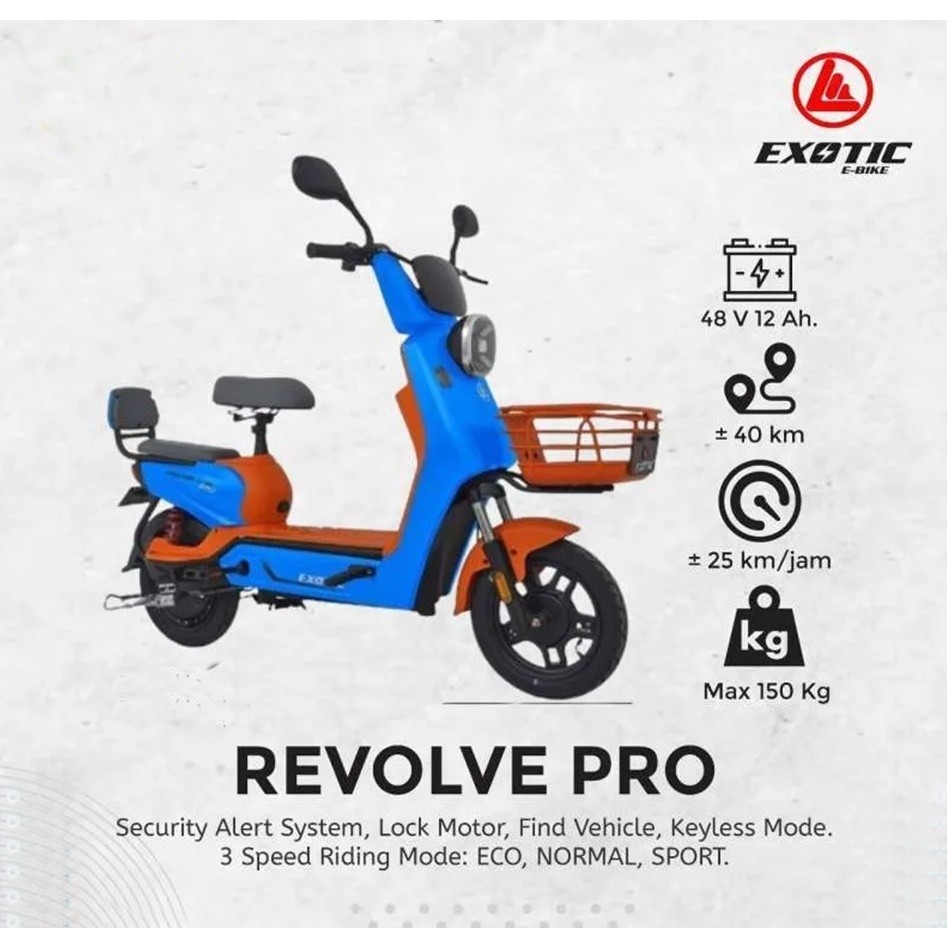 Jual SEPEDA LISTRIK ELECTRIC BIKE EXOTIC REVOLVE PRO GARANSI RESMI BY ...