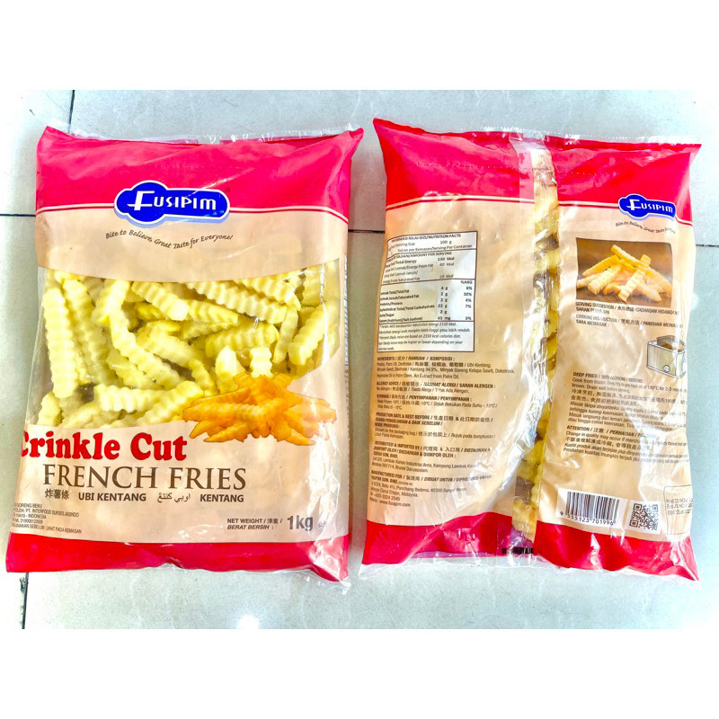 Jual French Fries Crinkle Cut Kentang Frozen Fusipim 1kg | Shopee Indonesia