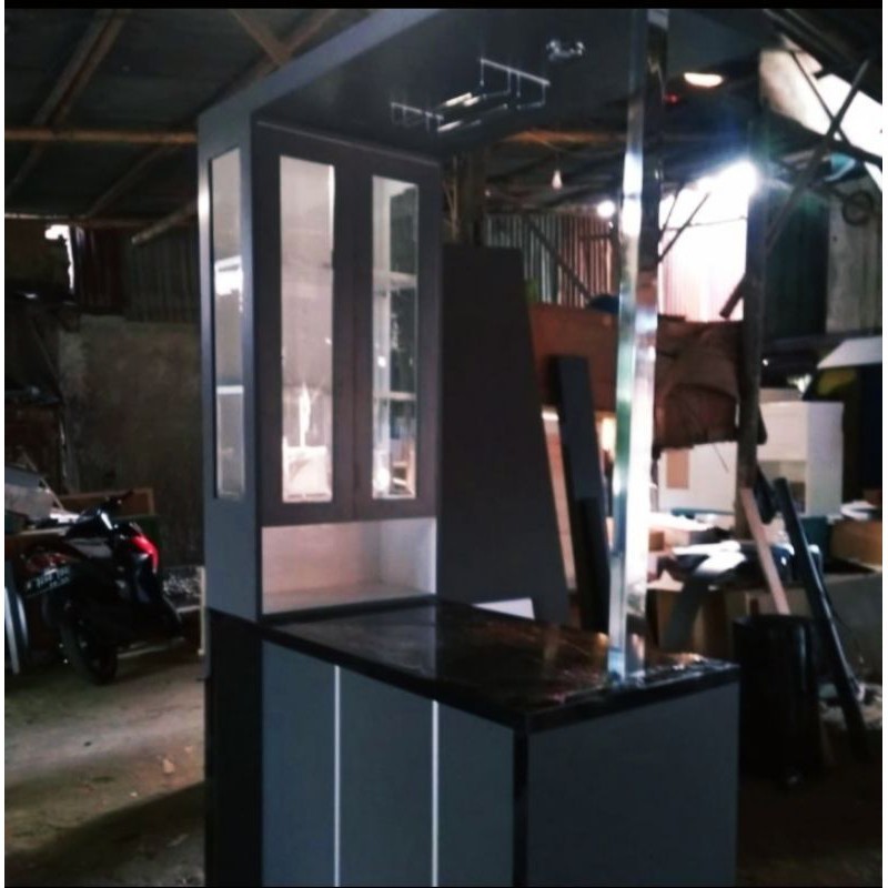 Jual Meja Bar minimalis/kitchenset ukuran 140x220 rak bumbu meja dapur ...