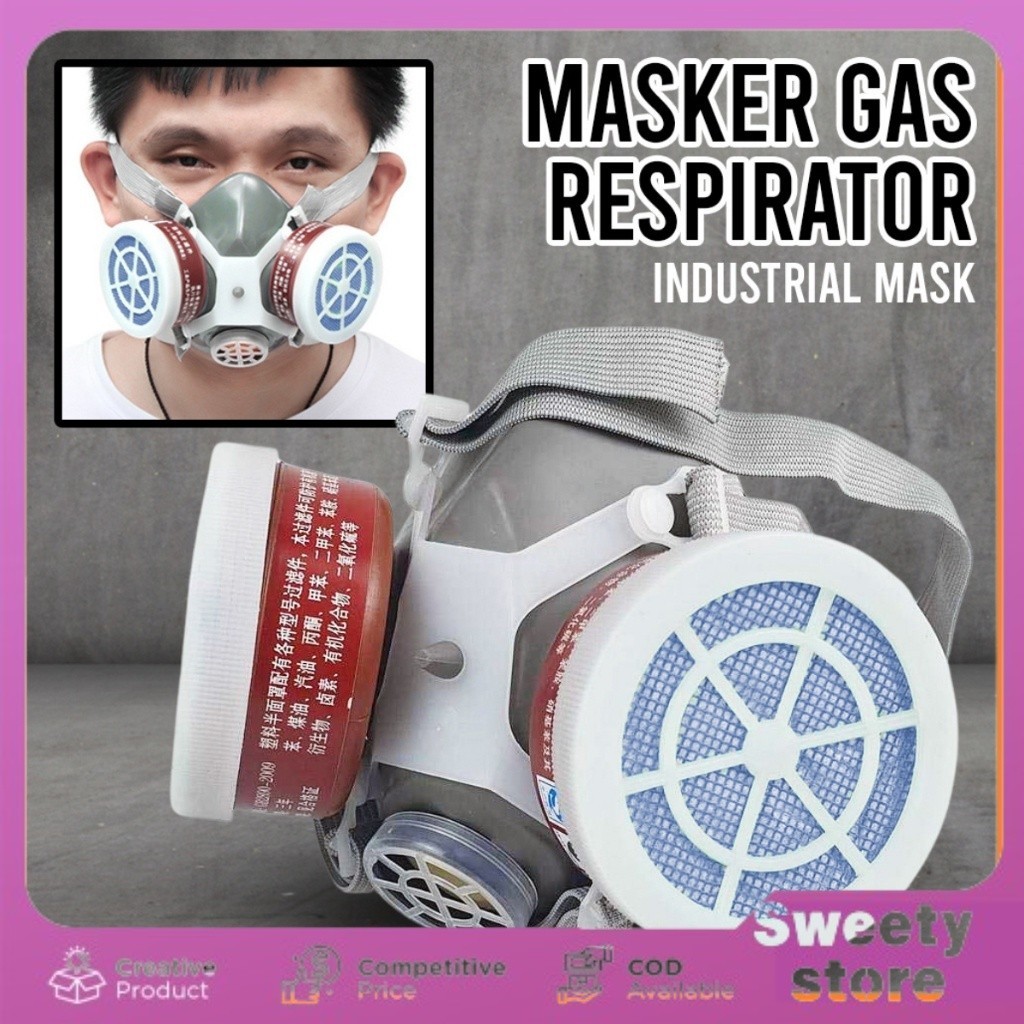 Jual Masker gas respirator anti virus industrial mask melindungi dari ...