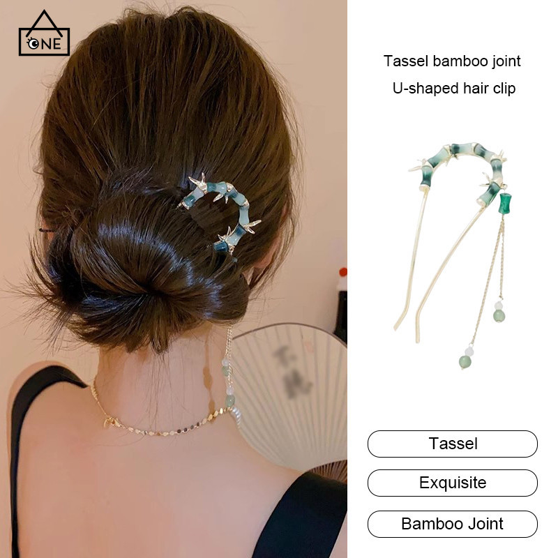 Jual COD ️Jepit Rambut Rumbai Bambu Sambungan Bambu Berbentuk U Jepit ...