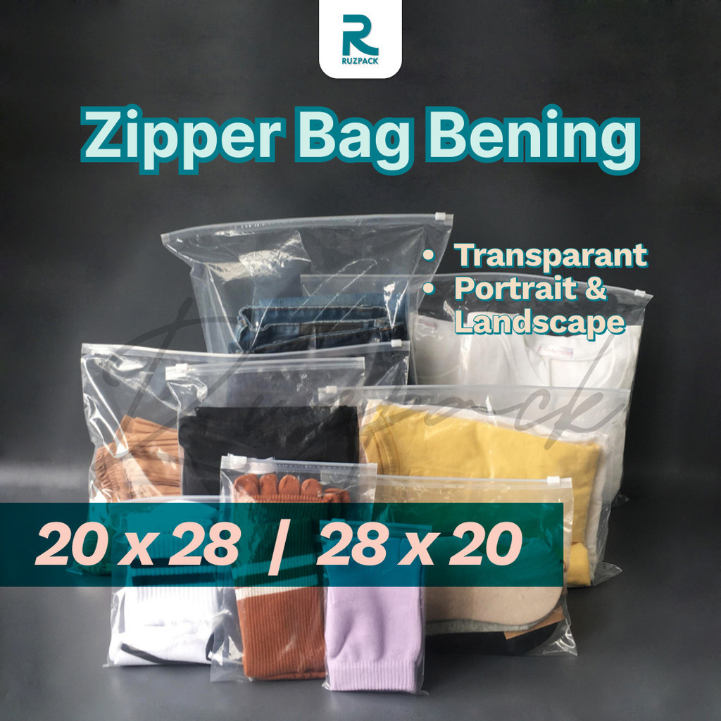 Jual [20 x 28CM] Zipper Bag Transparant Pouch Mika Kantong Plastik ...