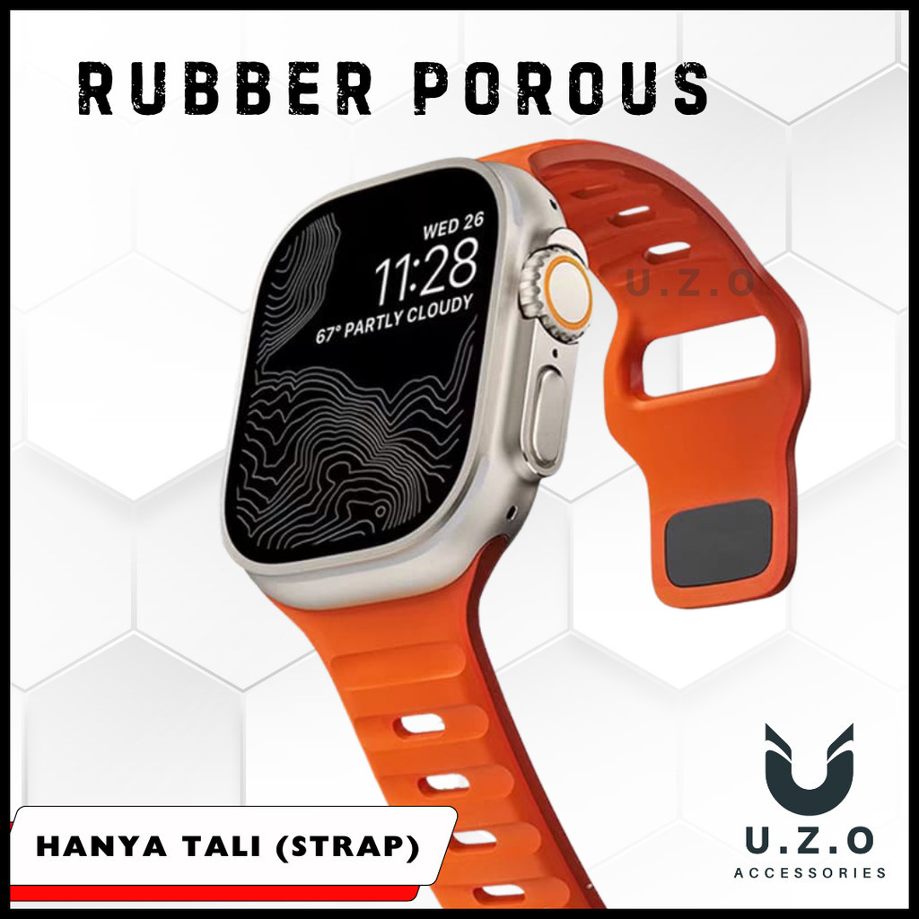 Jual [TALI JAM] Rubber Porous Strap for Apple Watch Ultra 3/2/1 49mm ...