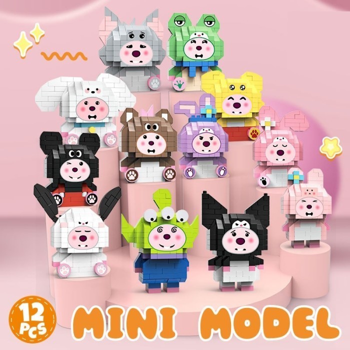 Jual [LOGU] Mainan Mini Bricks Seri Loopy Costume Building Block 3D ...