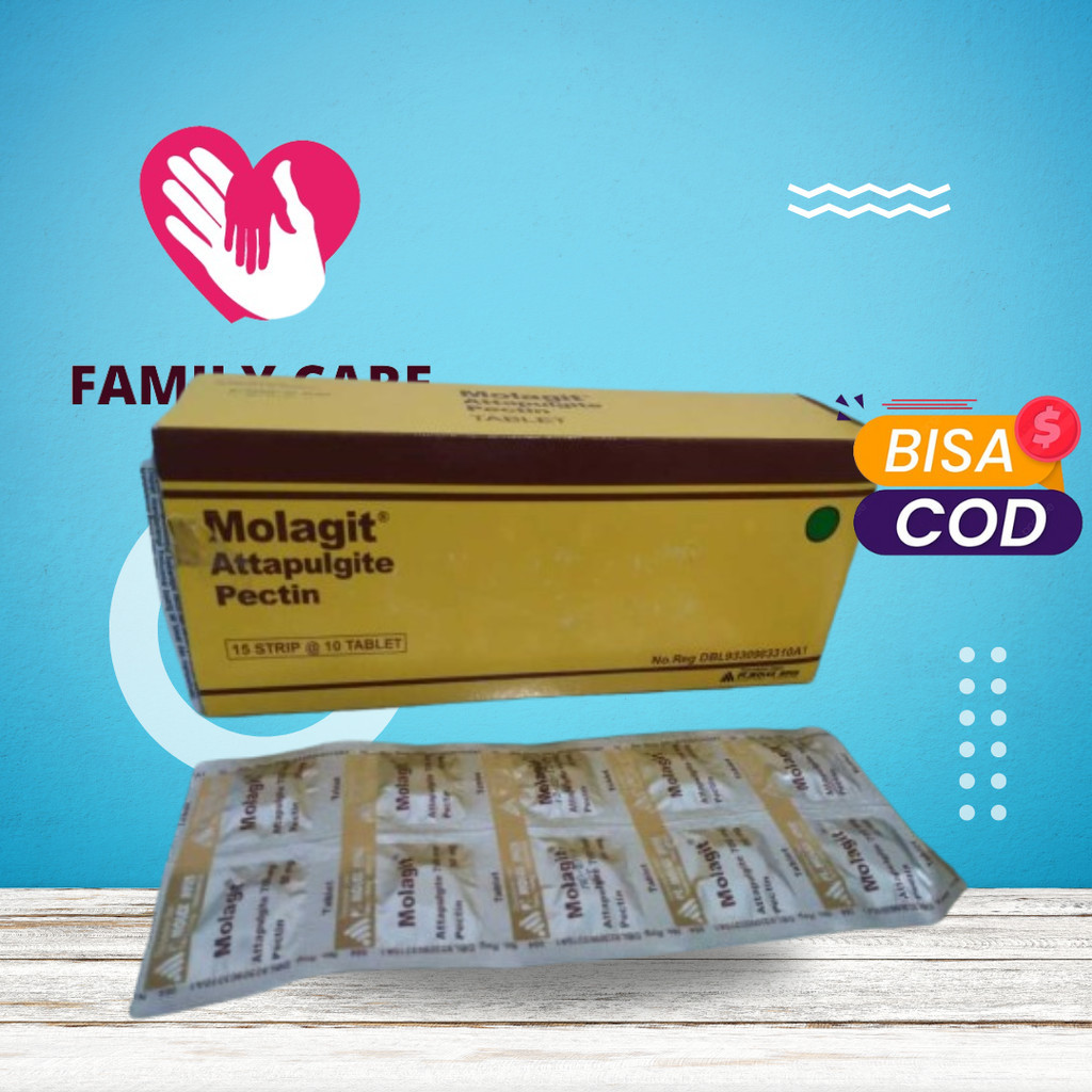 Jual Molagit 1 Strip 10 Tablet / Obat Diare Attapulgite / Molaget ...
