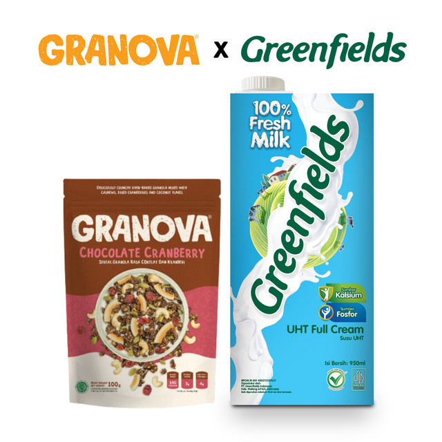 Jual [BUNDLE] Granova Granola Choco Cranberry 100gr & Greenfields Susu ...